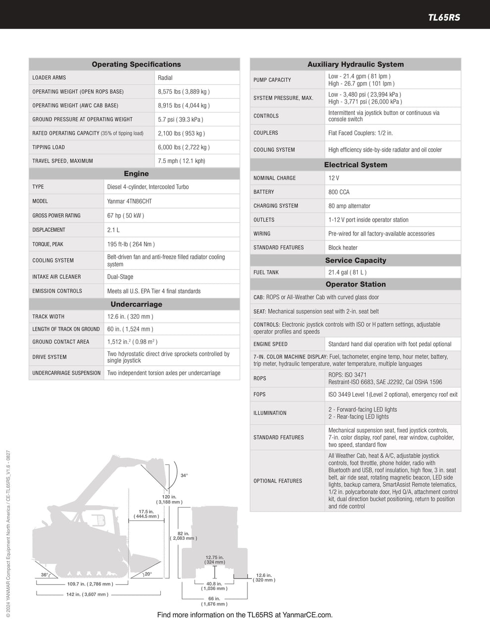 Yanmar TL65RS (NEW) – ICR Supply